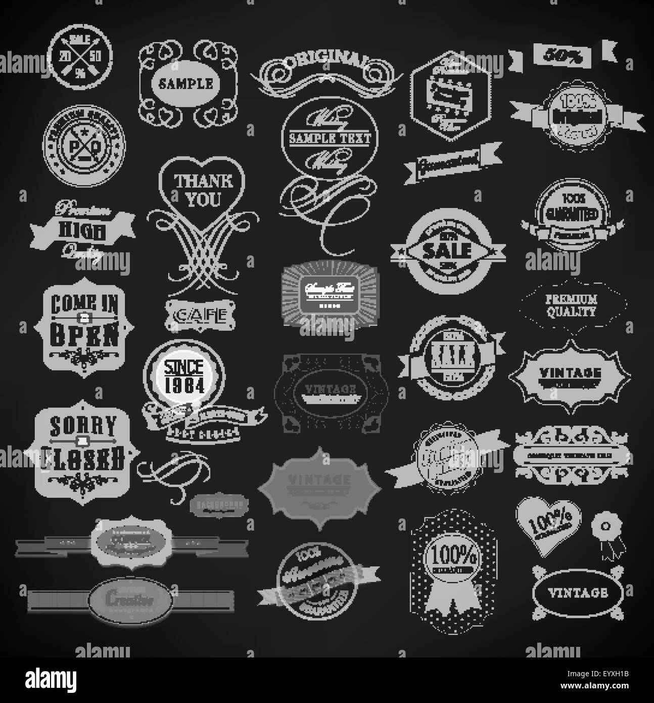 Set of vintage retro labels Stock Vector Image & Art - Alamy