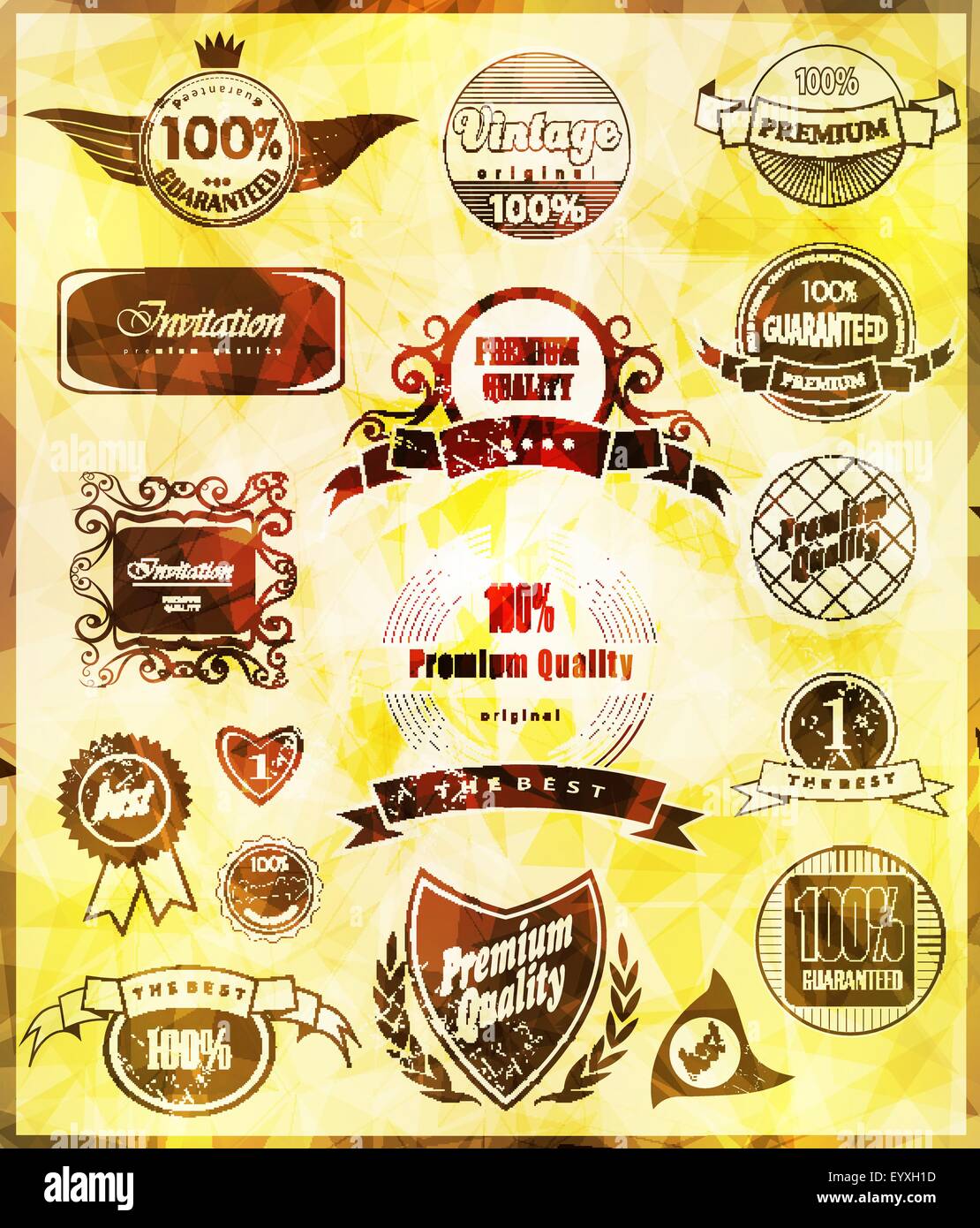 Set of retro vintage labels and ribbons Stock Vector Image & Art - Alamy