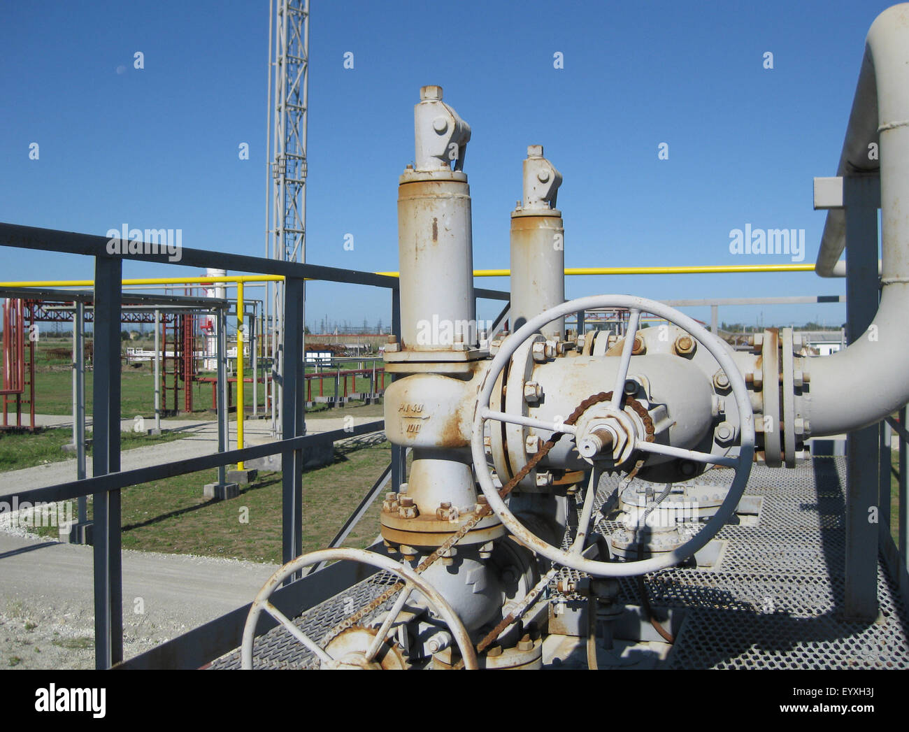 Oil refinery. Equipment for primary oil refining Stock Photo - Alamy
