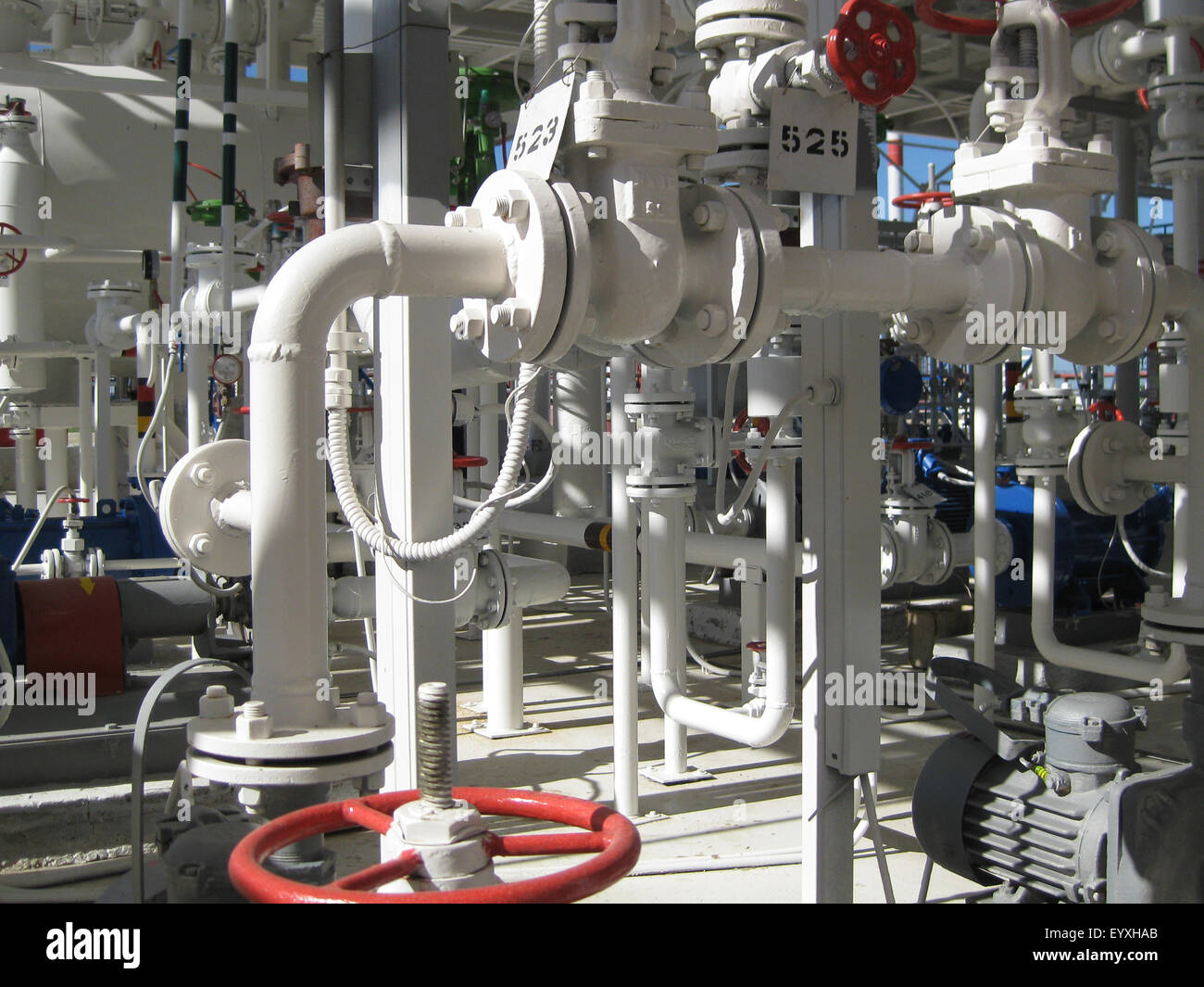 Oil refinery. Equipment for primary oil refining Stock Photo - Alamy