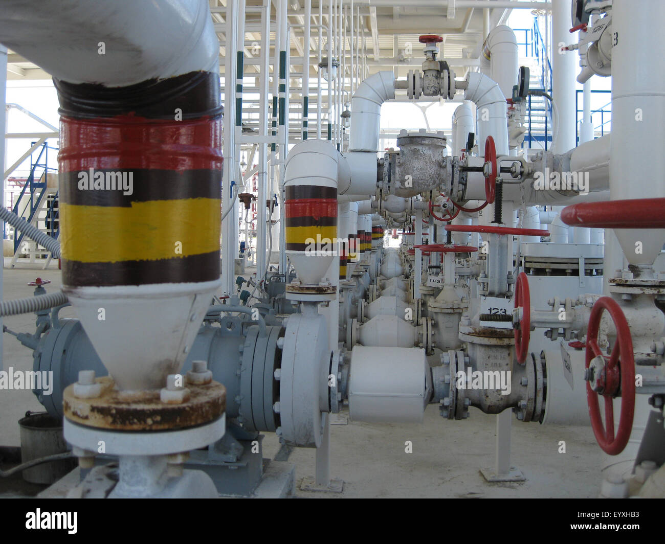 Oil refinery. Equipment for primary oil refining Stock Photo - Alamy