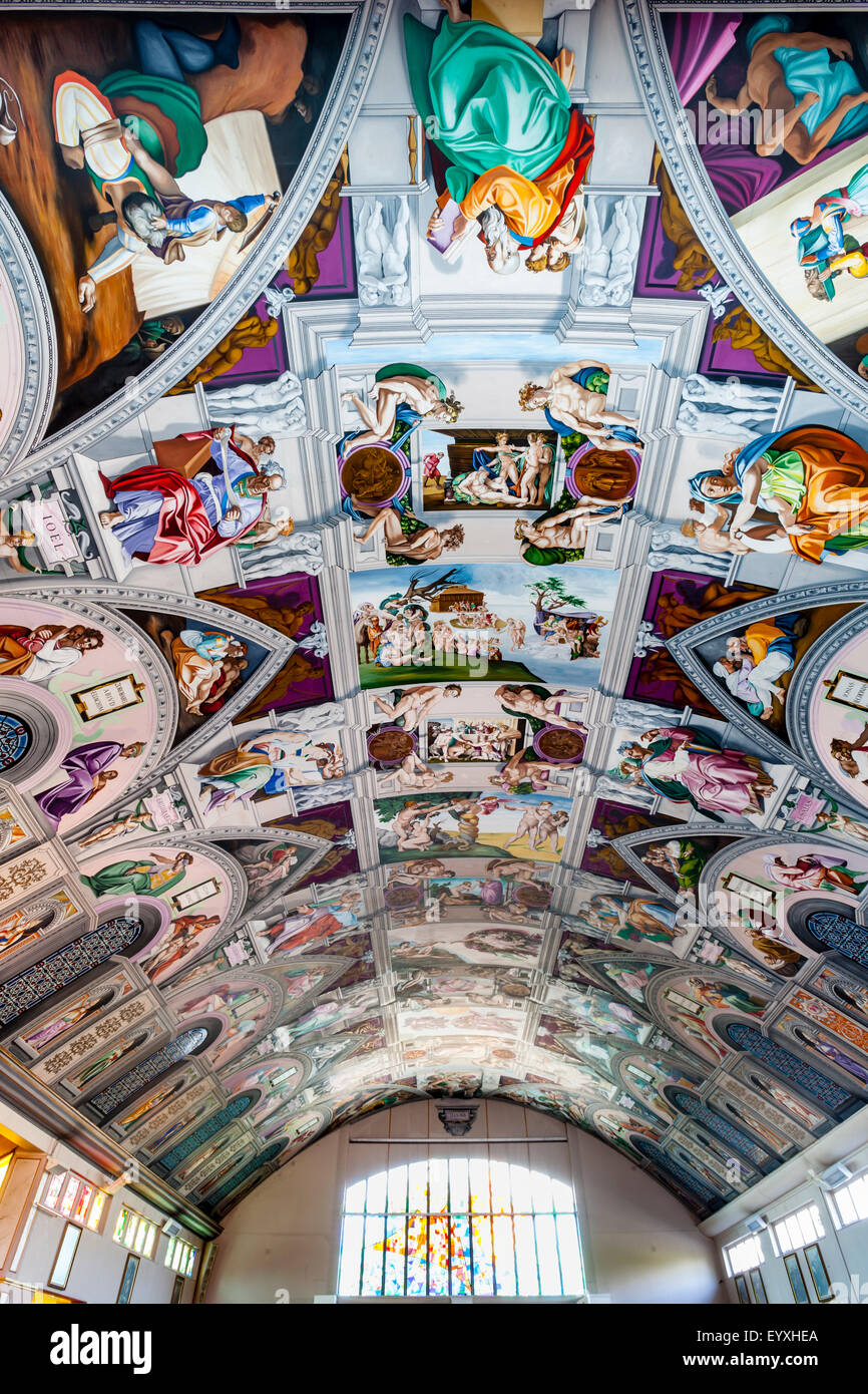 The Reproduction Of The Sistine Chapel On The Ceiling Of The English ...