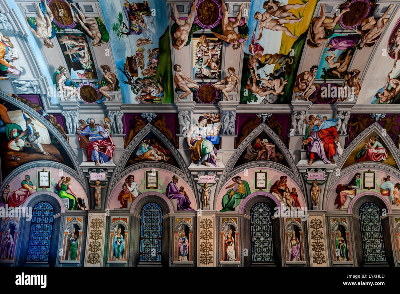 The Reproduction Of The Sistine Chapel On The Ceiling Of The English ...