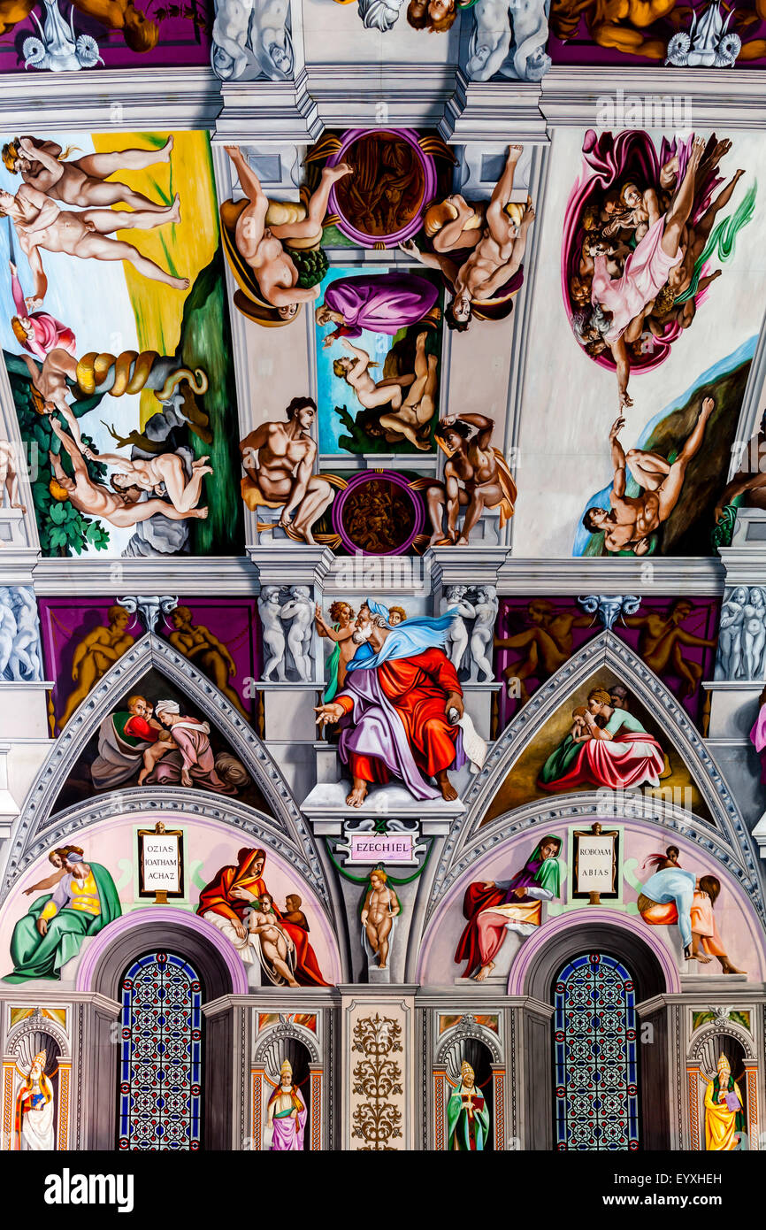 The Reproduction Of The Sistine Chapel On The Ceiling Of The English ...