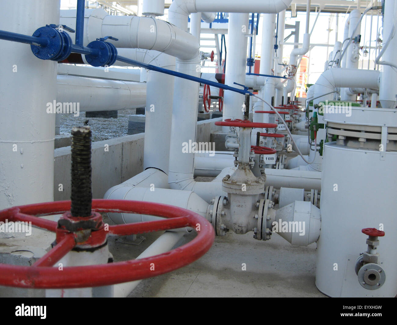 Oil refinery. Equipment for primary oil refining Stock Photo - Alamy