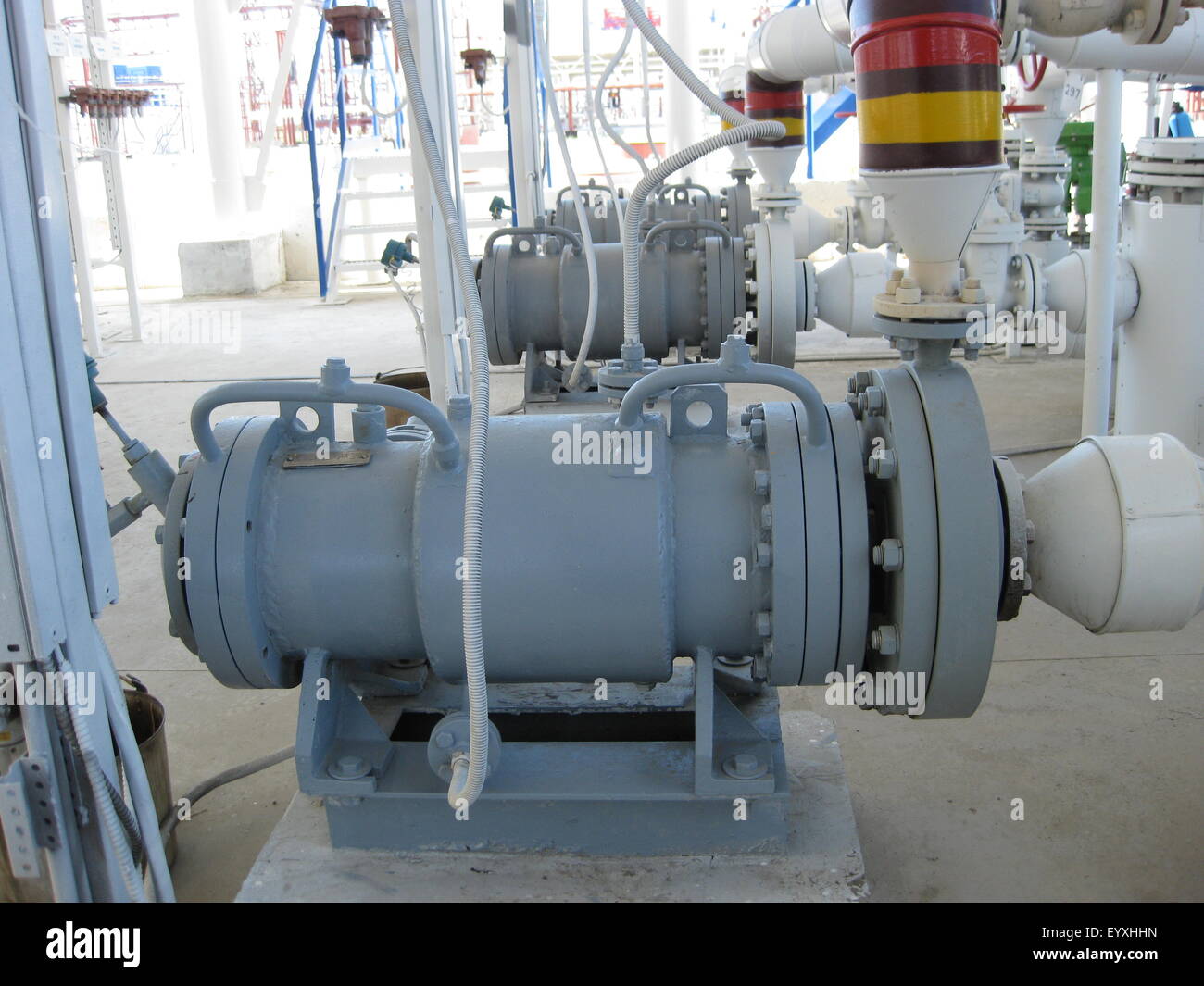 Oil refinery. Equipment for primary oil refining Stock Photo - Alamy