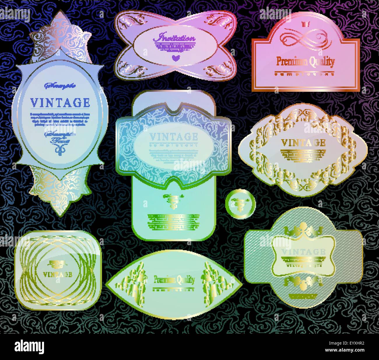 Retro vector golden label Stock Vector Image & Art - Alamy