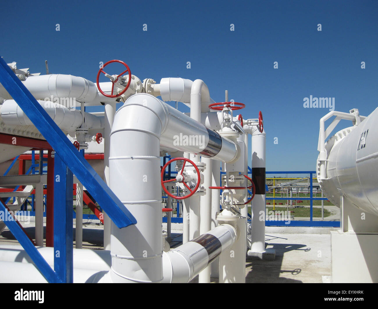 Oil refinery. Equipment for primary oil refining Stock Photo - Alamy