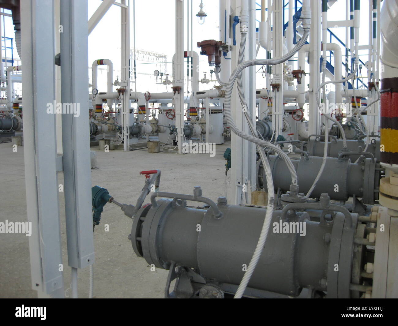Oil refinery. Equipment for primary oil refining Stock Photo - Alamy