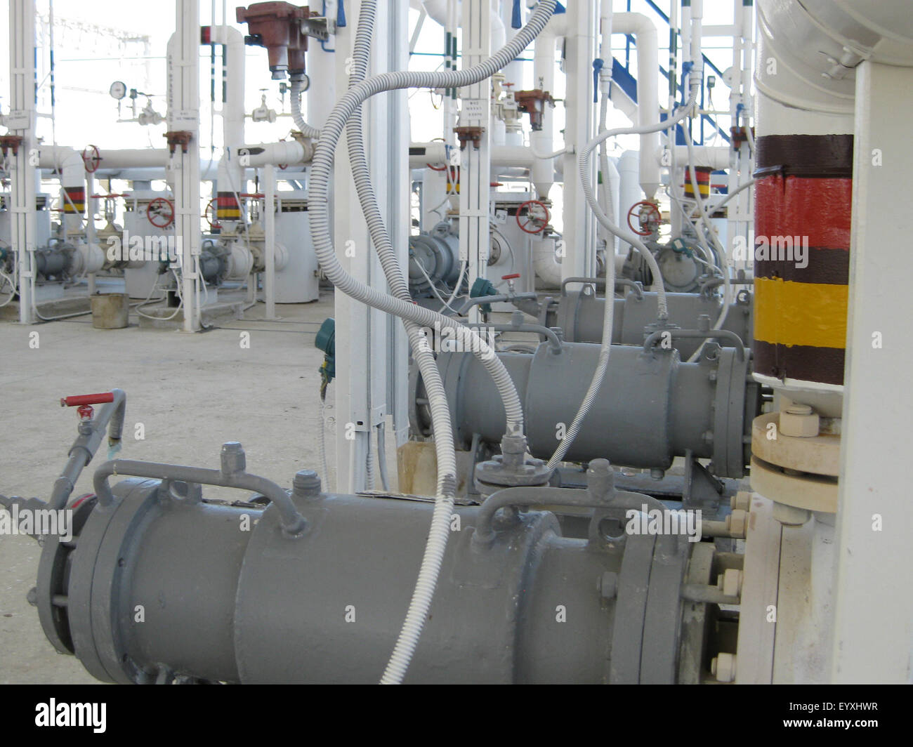 Oil refinery. Equipment for primary oil refining Stock Photo - Alamy