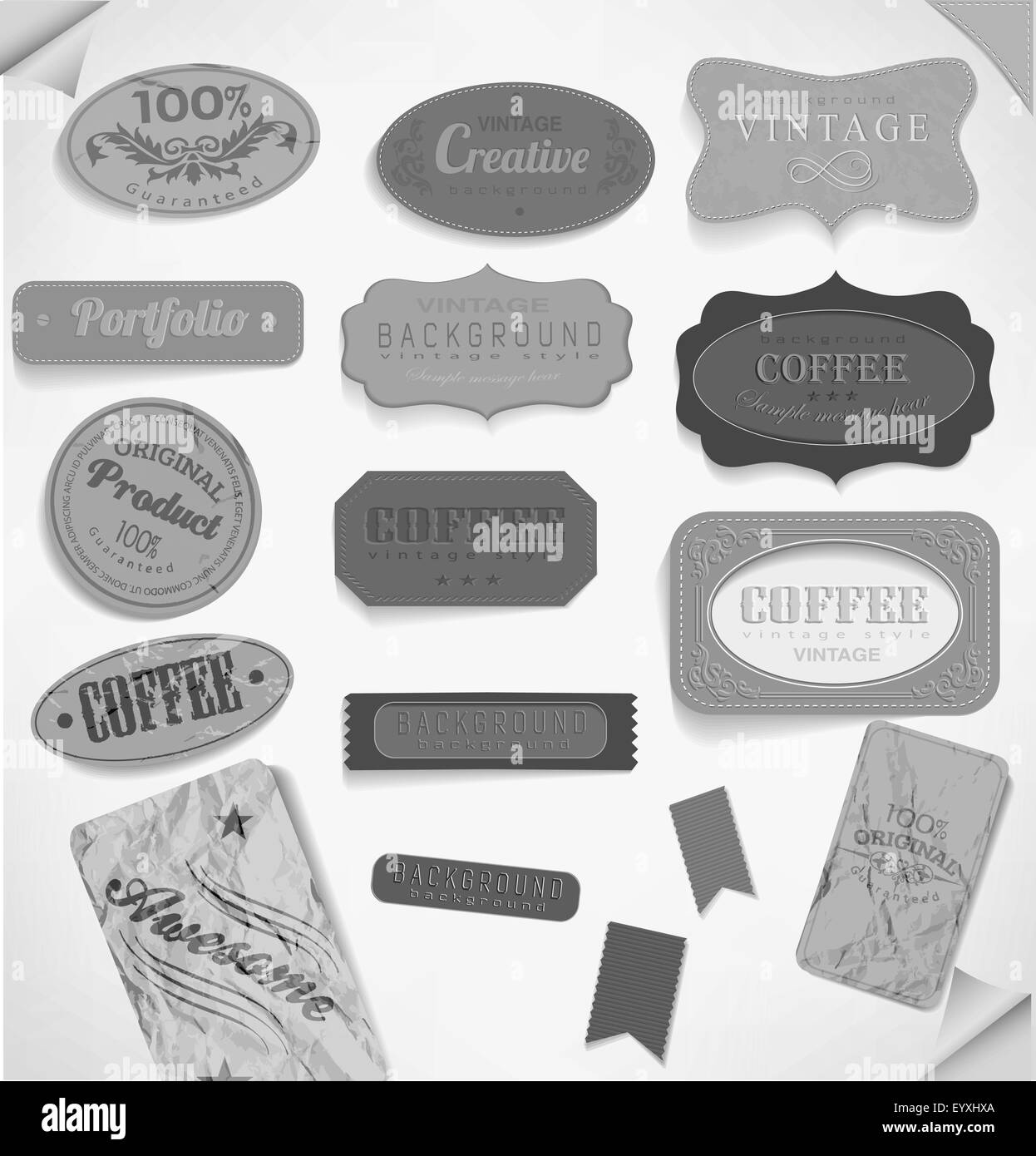 Set of retro vintage labels. Vector illustration Stock Vector Image ...