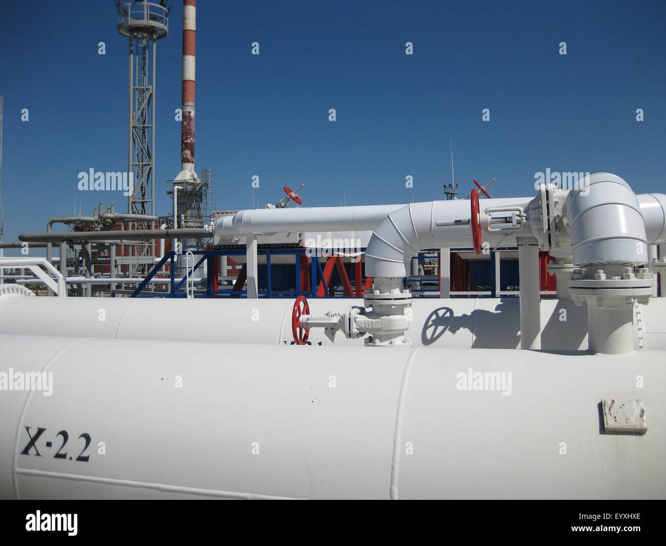 Oil refinery. Equipment for primary oil refining Stock Photo - Alamy