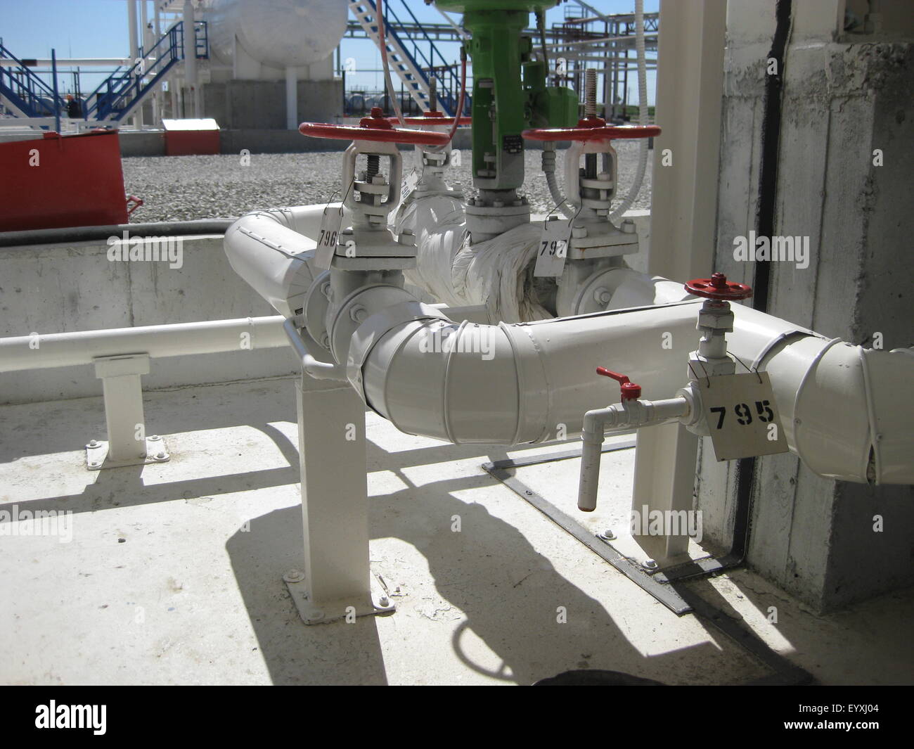 Oil refinery. Equipment for primary oil refining Stock Photo - Alamy