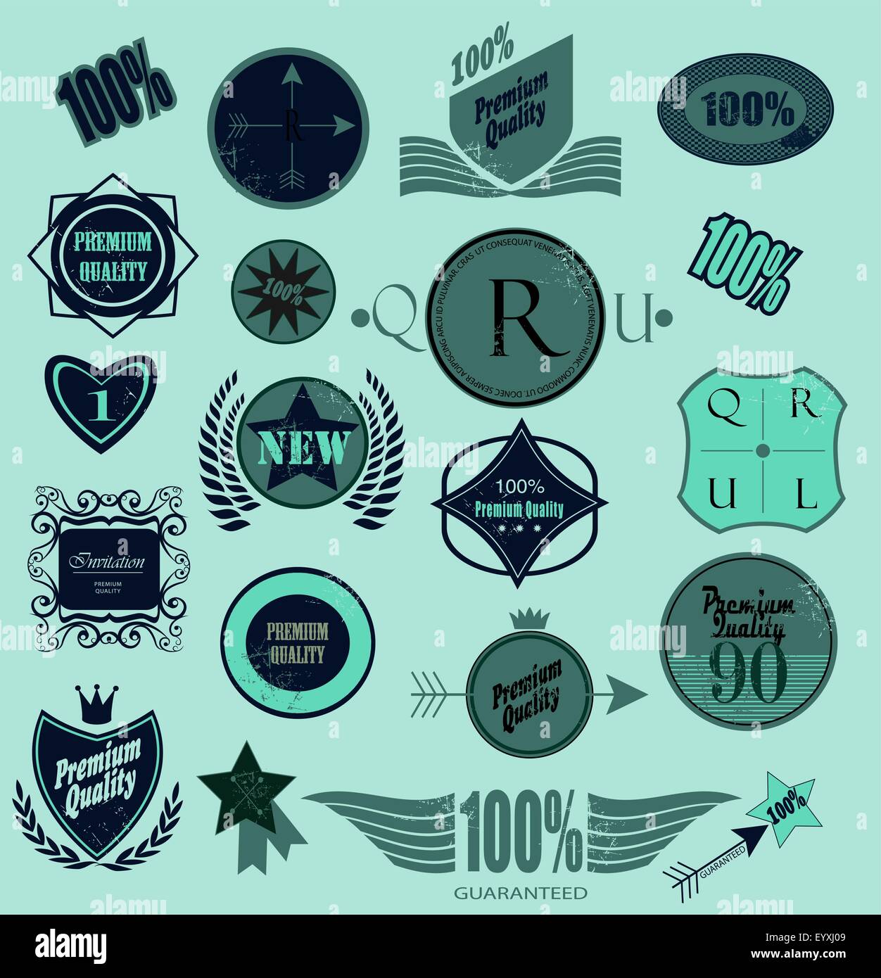 Set of retro vintage labels. Vector illustration Stock Vector Image ...