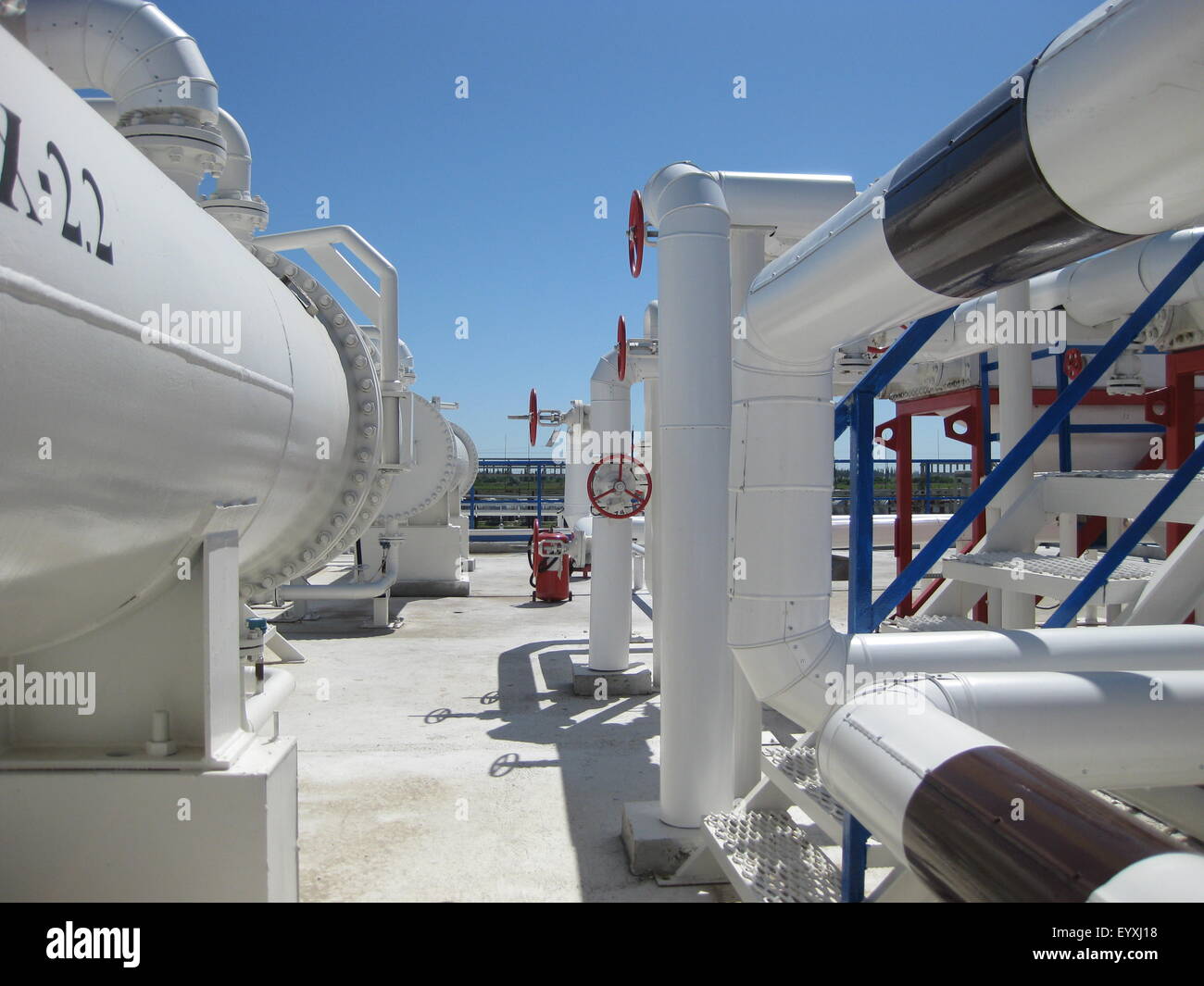 Oil refinery. Equipment for primary oil refining Stock Photo - Alamy