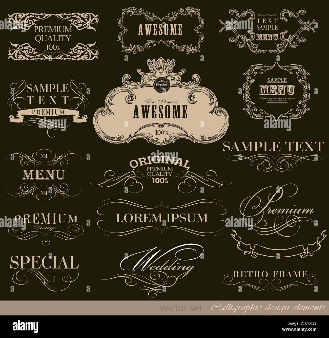 calligraphic design elements Stock Vector Image & Art - Alamy