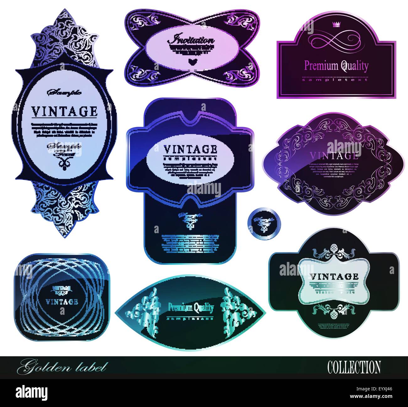 black gold labels Stock Vector Image & Art - Alamy