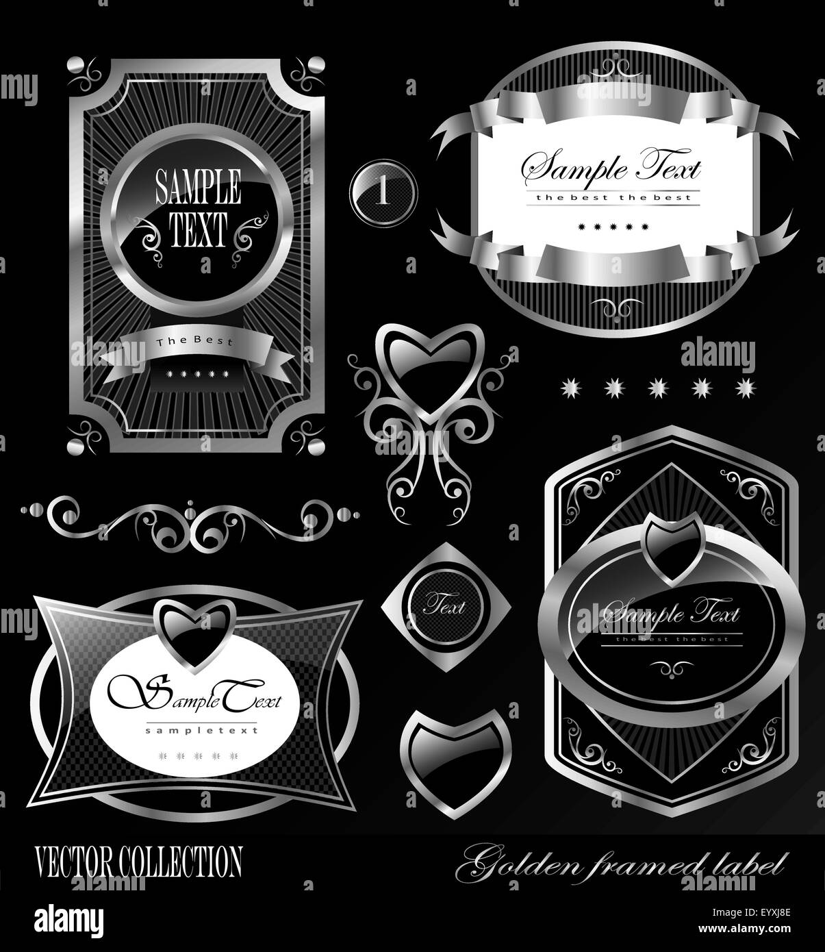 black gold labels Stock Vector Image & Art - Alamy