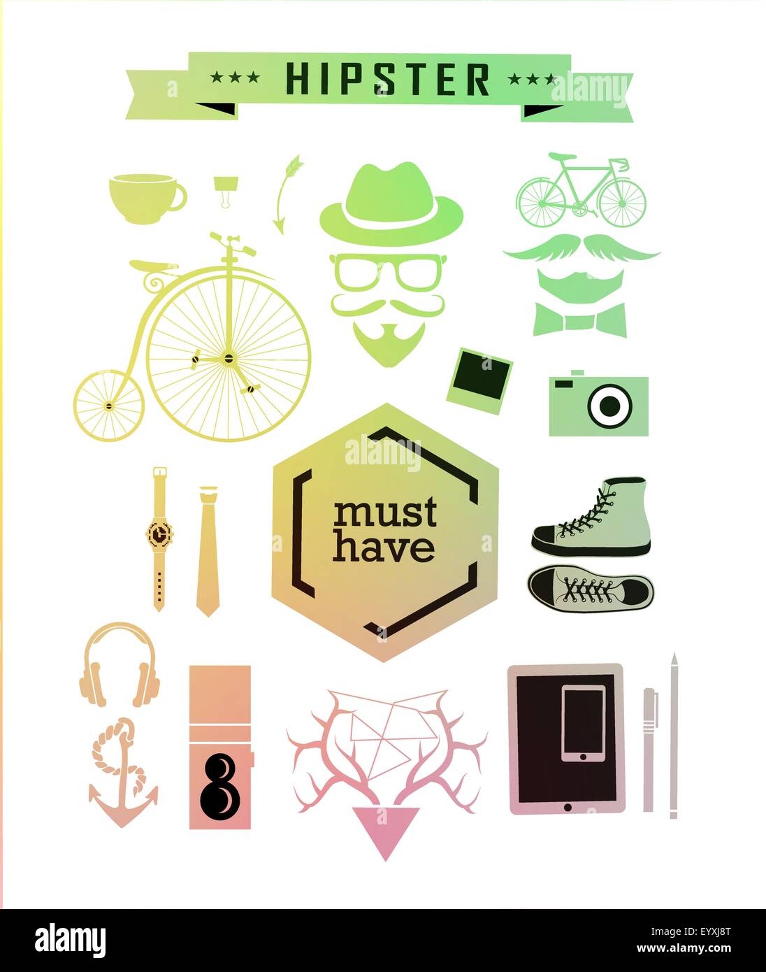 Hipster style elements, icons and labels Stock Vector Image & Art - Alamy
