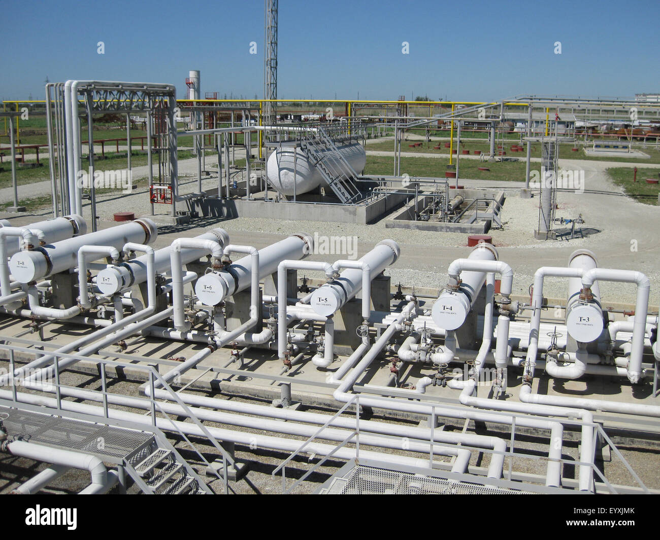 Oil refinery. Equipment for primary oil refining Stock Photo - Alamy