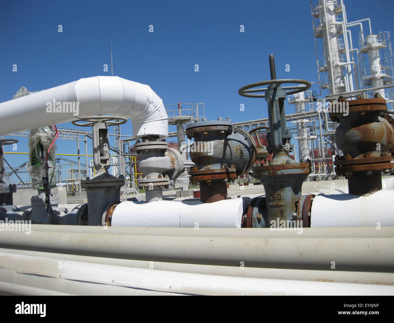 Oil refinery. Equipment for primary oil refining Stock Photo - Alamy