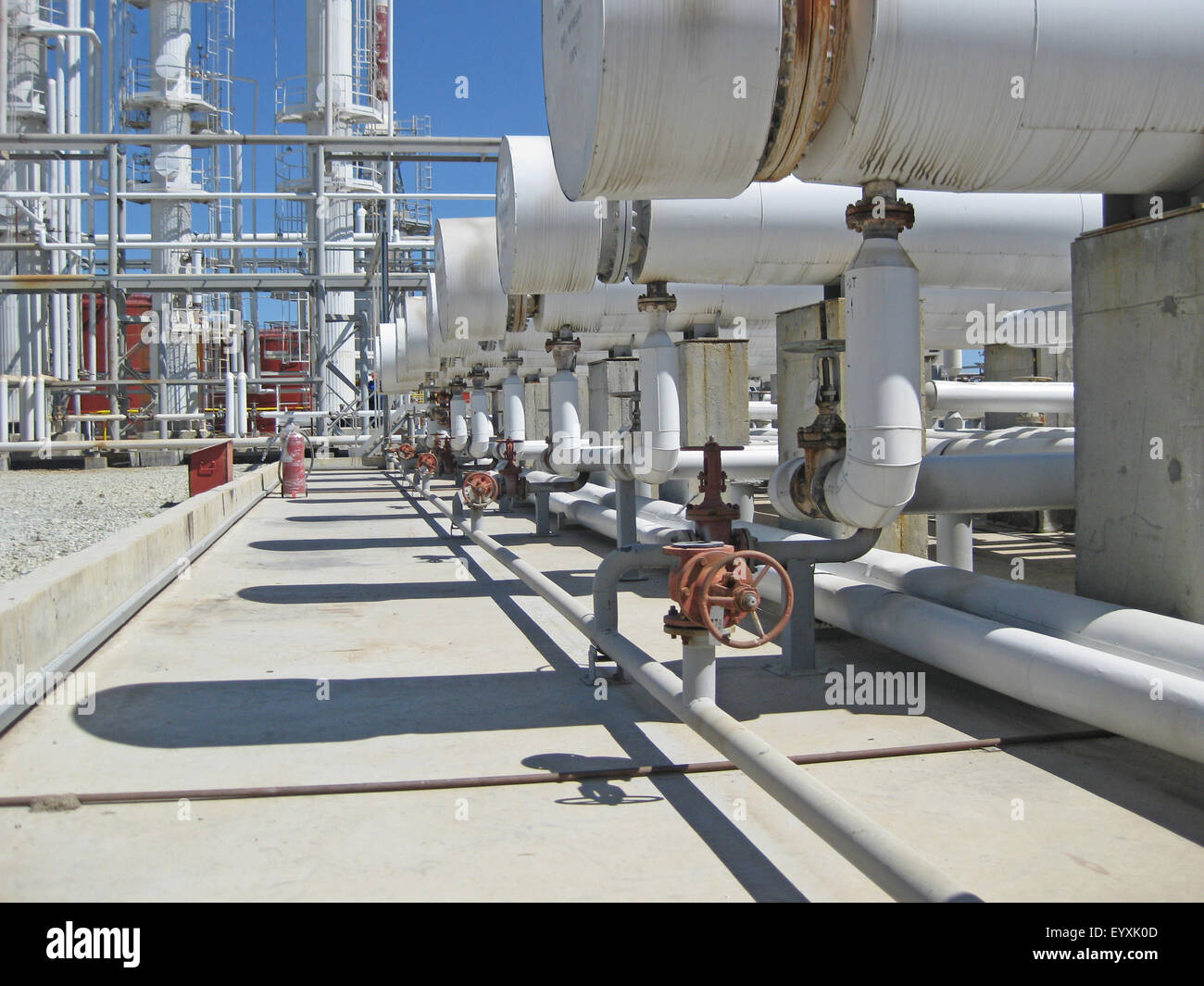 Oil refinery. Equipment for primary oil refining Stock Photo - Alamy