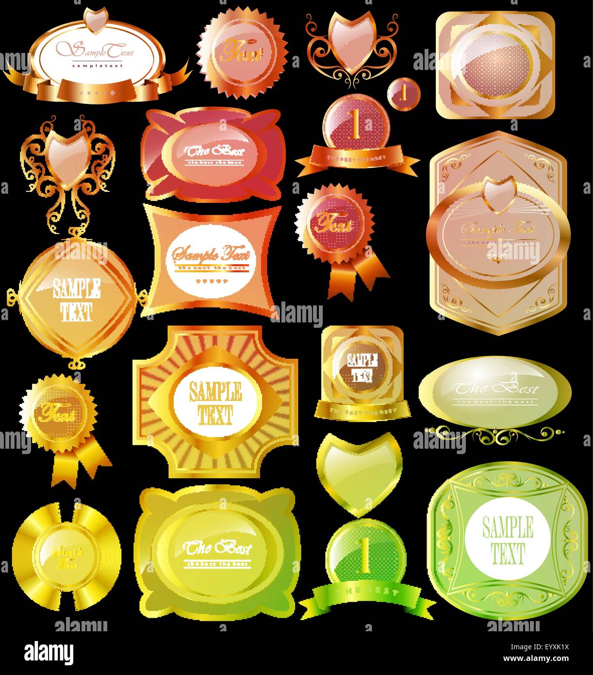 Retro vector golden label Stock Vector Image & Art - Alamy