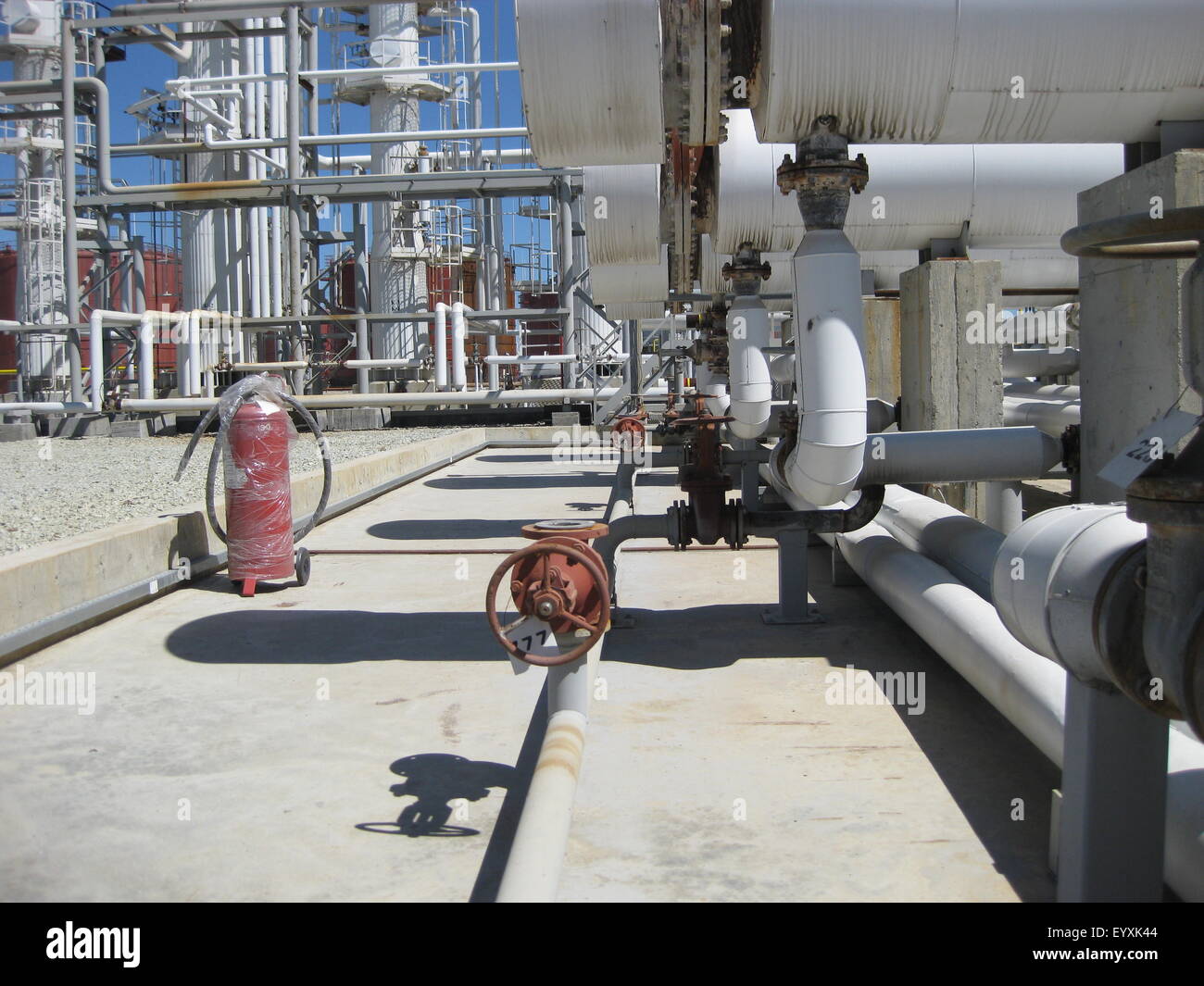 Oil refinery. Equipment for primary oil refining Stock Photo - Alamy