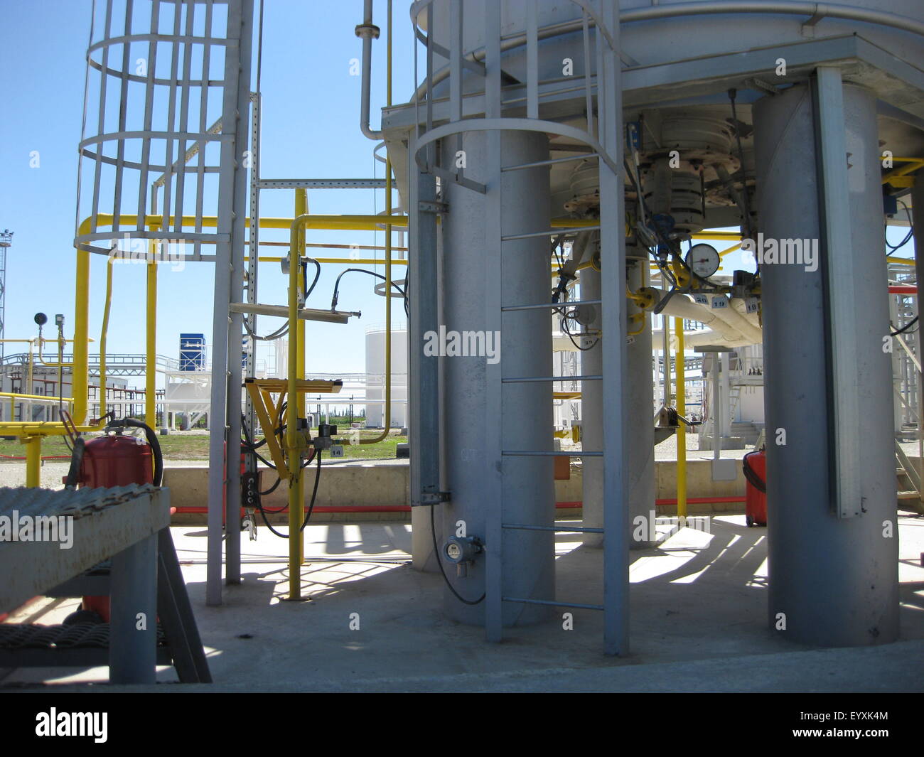 Oil refinery. Equipment for primary oil refining Stock Photo - Alamy