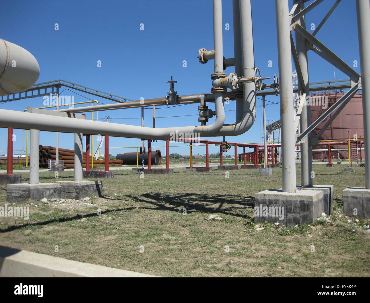 Oil refinery. Equipment for primary oil refining Stock Photo - Alamy