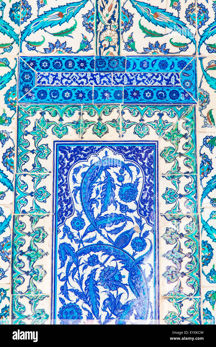 Handmade Turkish Blue Tiles in Istanbul City, Turkey Stock Photo - Alamy