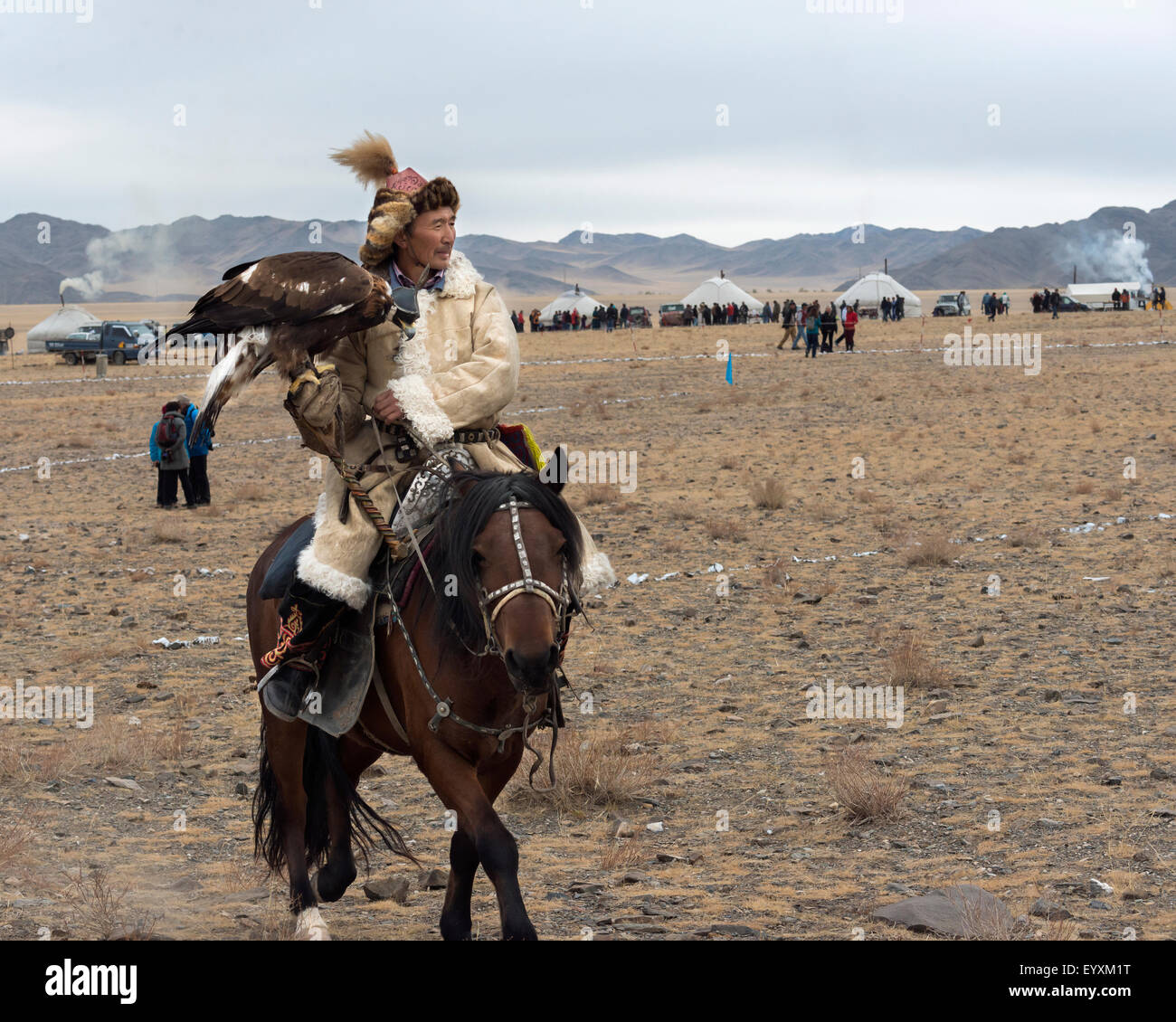 The competition site at the Eagle Festival, Olgii, Western Mongolia ...