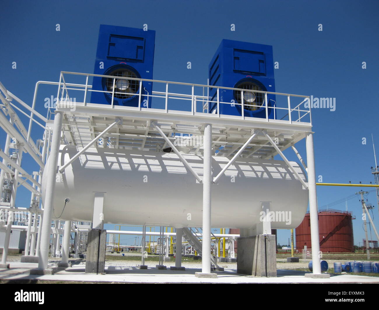 Oil refinery. Equipment for primary oil refining Stock Photo - Alamy