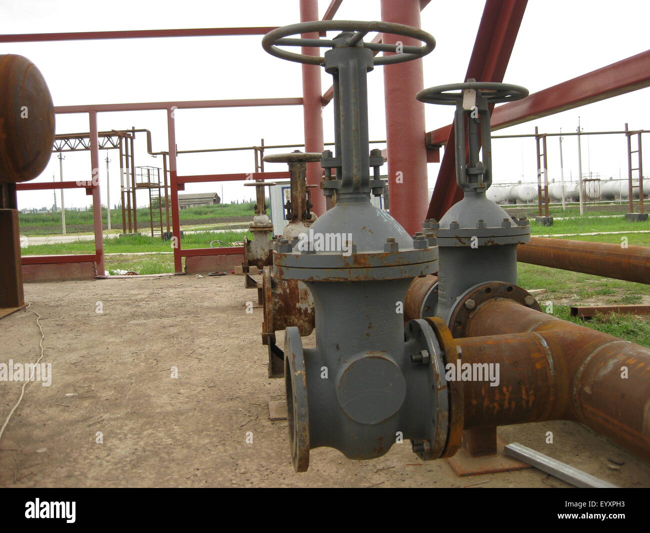 Oil refinery. Equipment for primary oil refining Stock Photo - Alamy