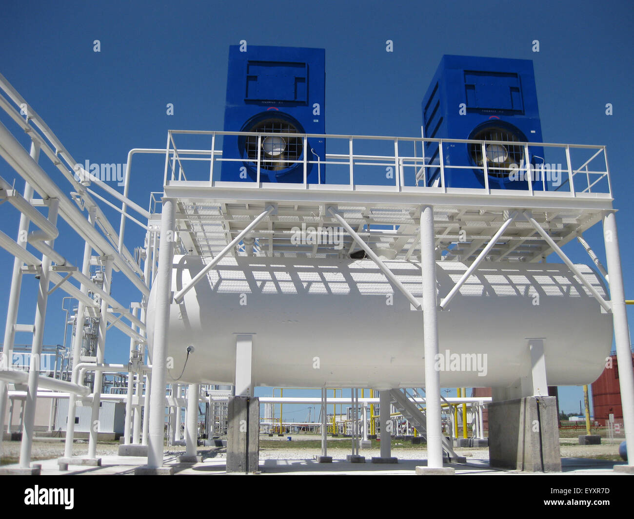 Oil refinery. Equipment for primary oil refining Stock Photo - Alamy