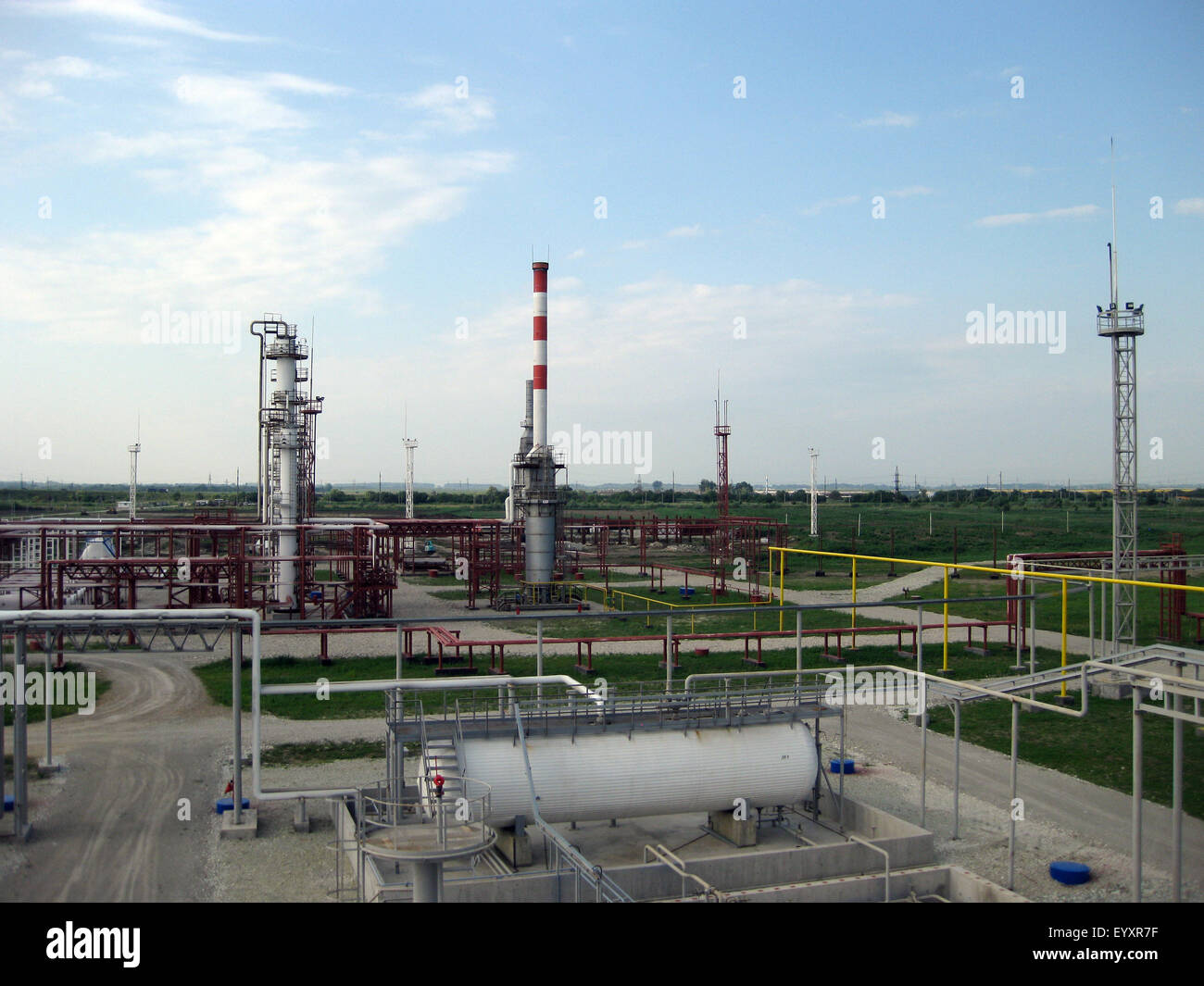 Oil refinery. Equipment for primary oil refining Stock Photo - Alamy