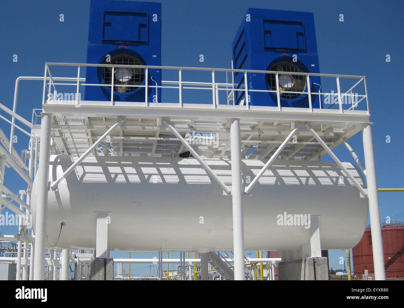 Oil refinery. Equipment for primary oil refining Stock Photo - Alamy