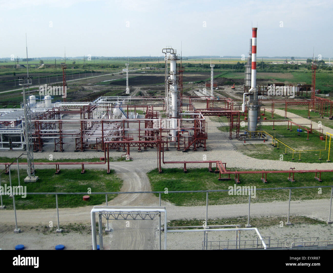 Oil refinery. Equipment for primary oil refining Stock Photo - Alamy