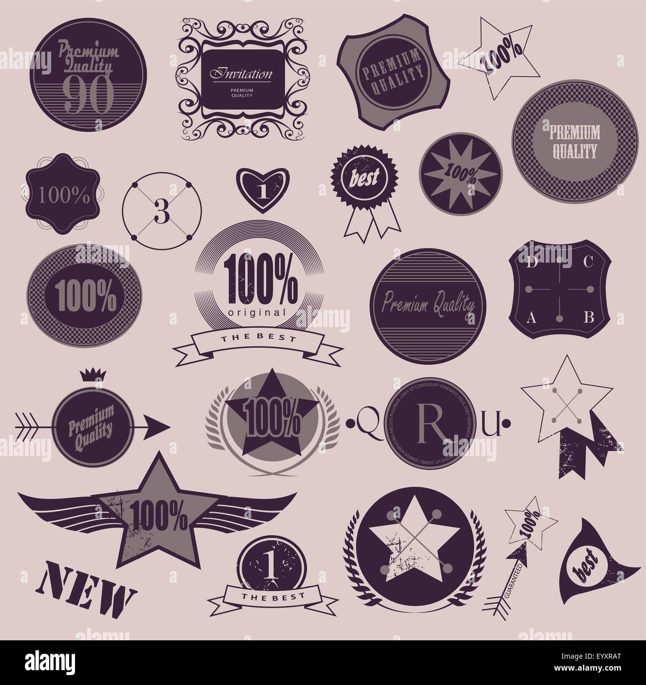 Set of retro vintage labels. Vector illustration Stock Vector Image ...