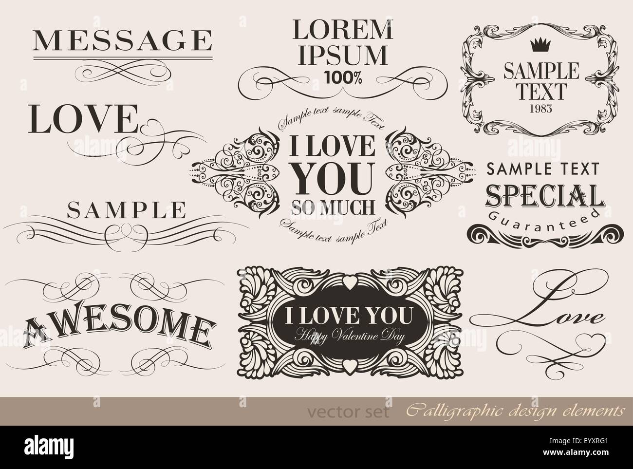 calligraphic design elements Stock Vector Image & Art - Alamy
