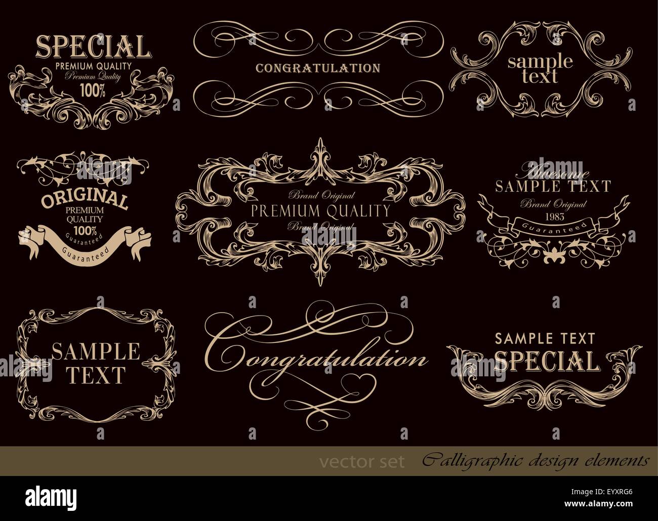 calligraphic design elements Stock Vector Image & Art - Alamy