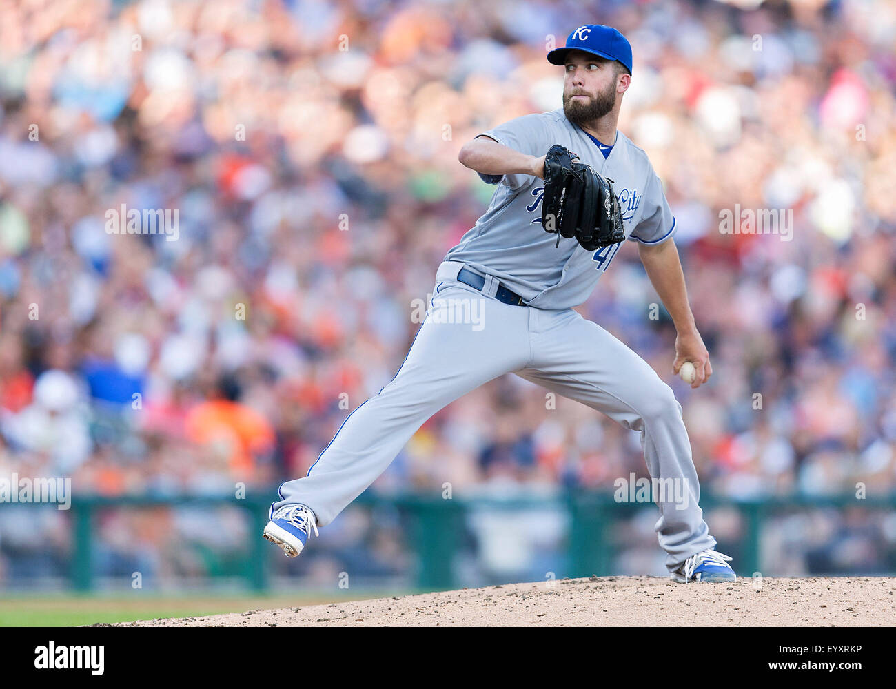 Detroit, Michigan, USA. 04th Aug, 2015. Kansas City Royals pitcher ...