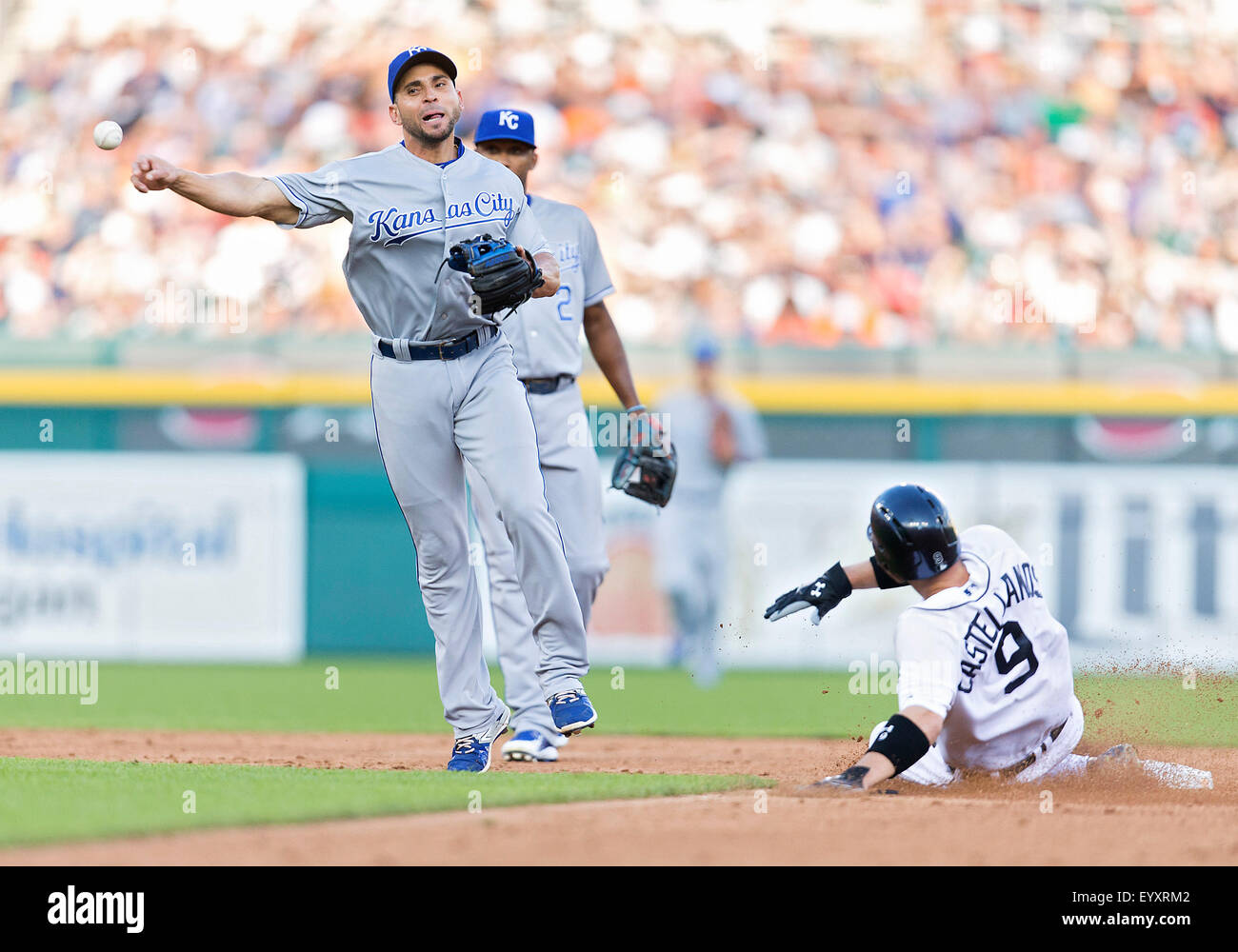 Detroit, Michigan, USA. 04th Aug, 2015. Kansas City Royals second ...