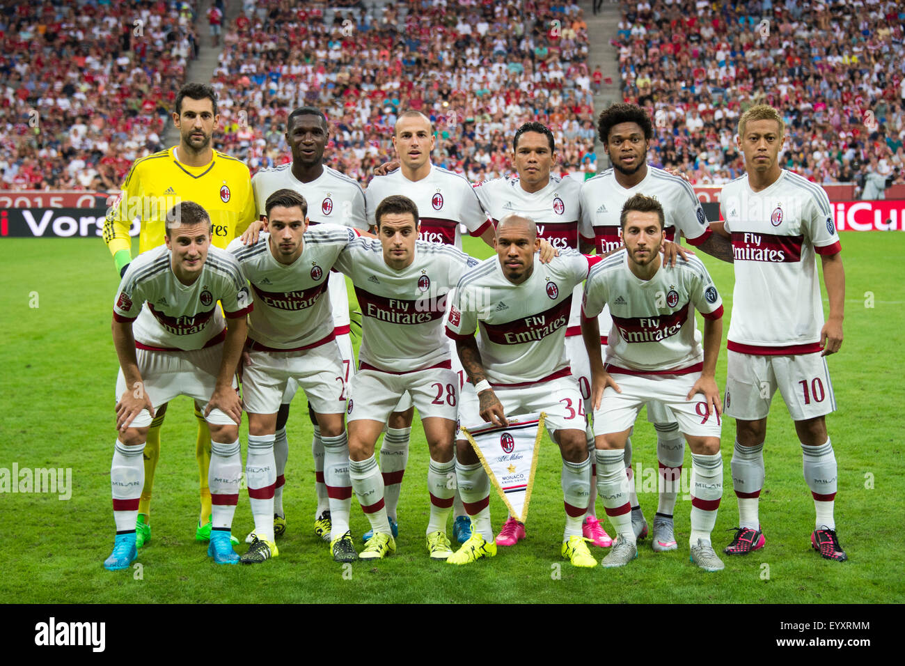 Munich, Germany. 4th Aug, 2015. Milan team group line-up Football ...