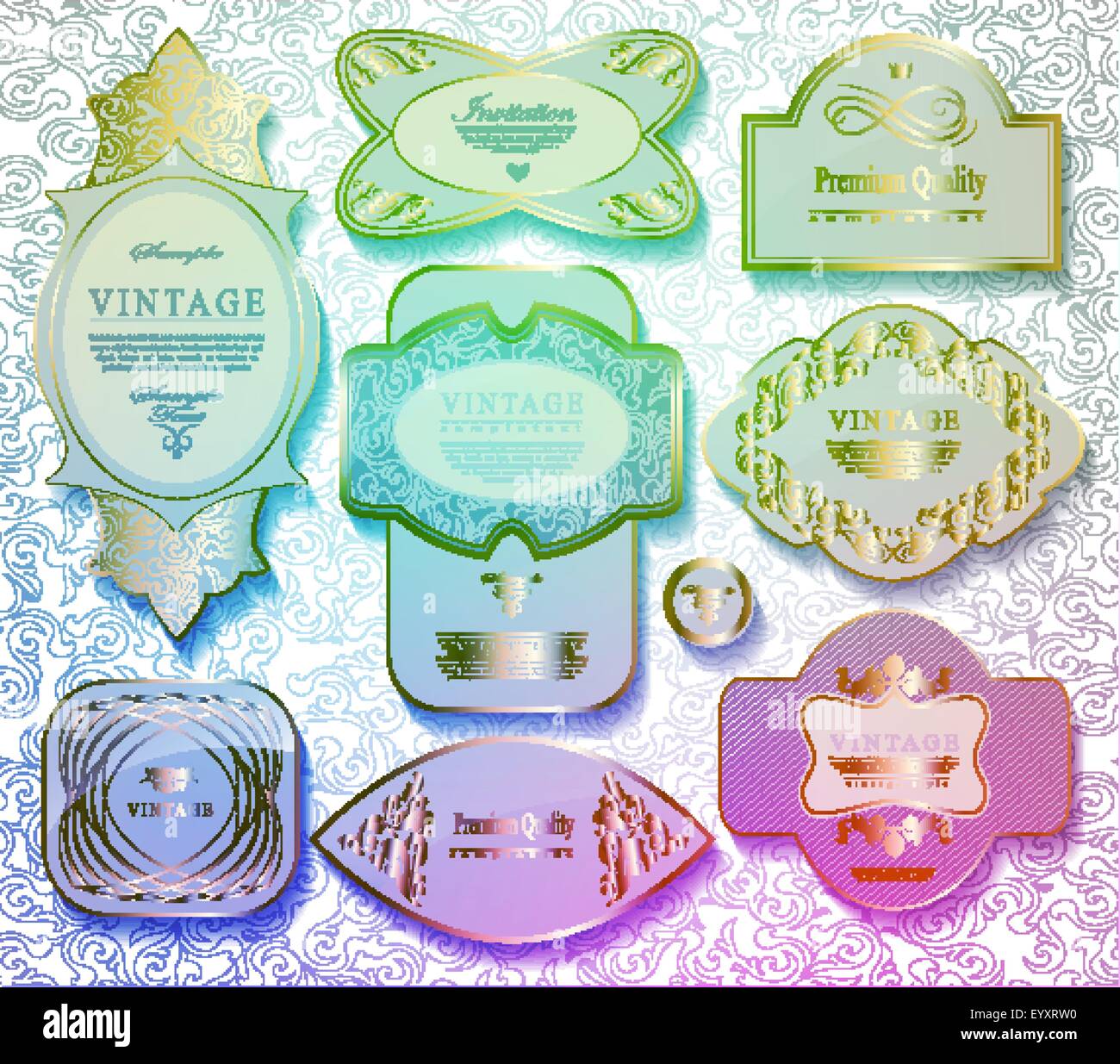 Retro vector golden label Stock Vector Image & Art - Alamy