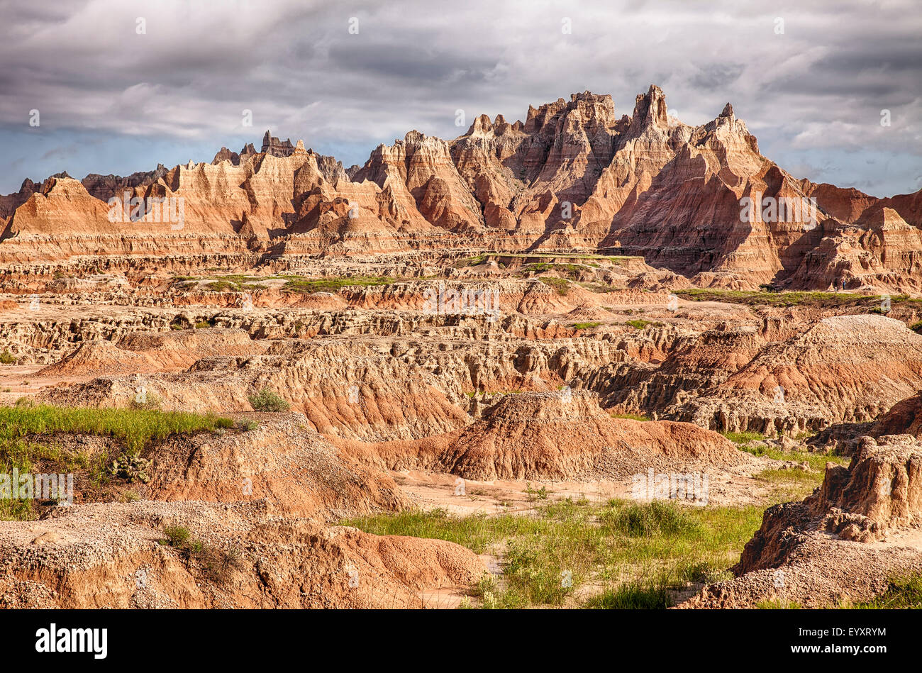 Rugged Landscape In Badlands Stock Photo - Alamy