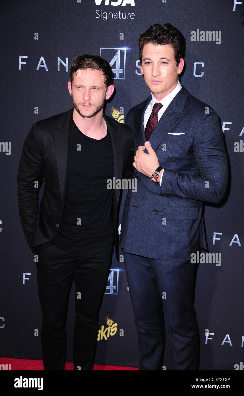 Brooklyn, NY, USA. 4th Aug, 2015. Jamie Bell, Miles Teller at arrivals ...