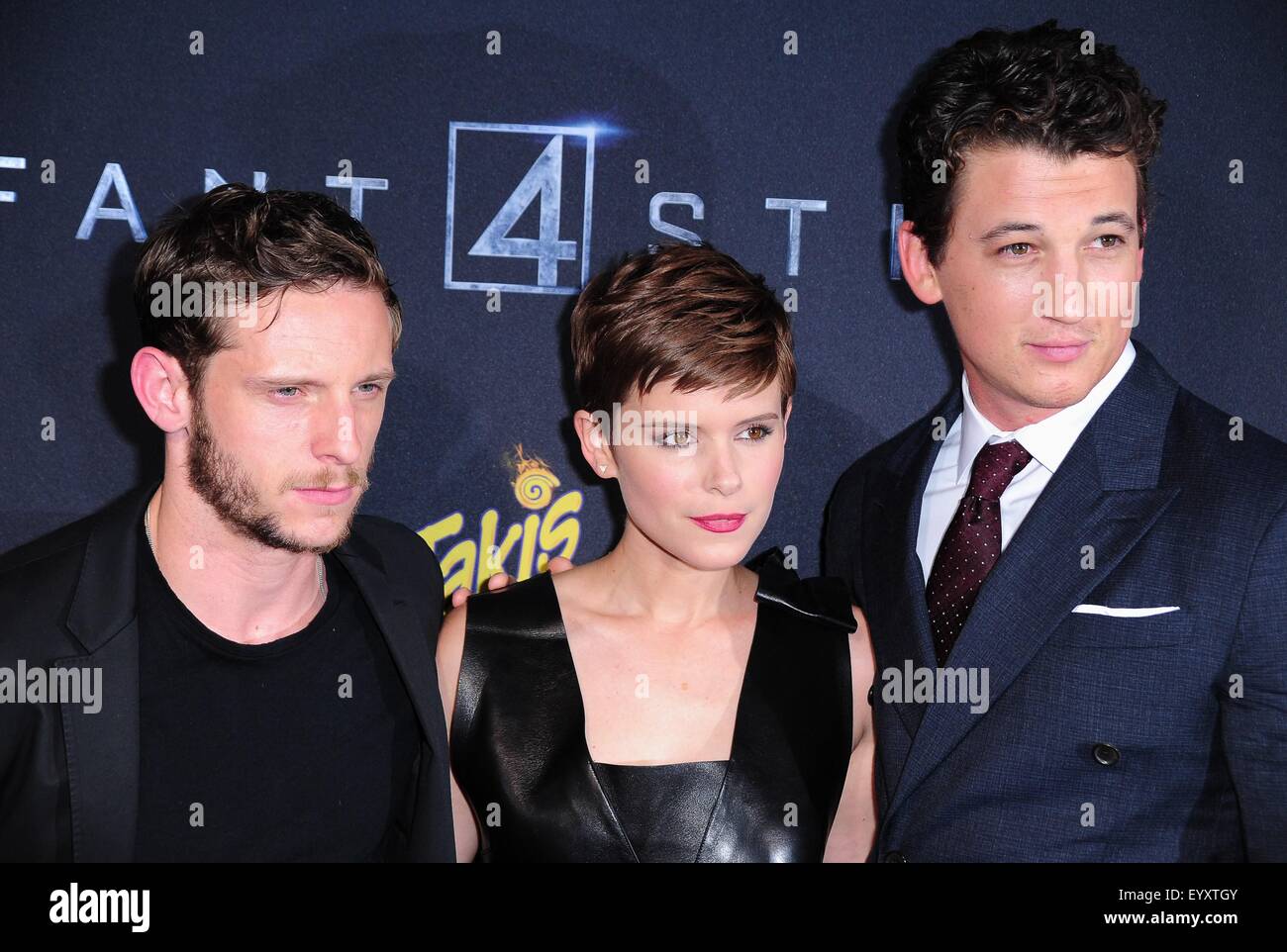 Brooklyn, NY, USA. 4th Aug, 2015. Jamie Bell, Kate Mara, Miles Teller ...