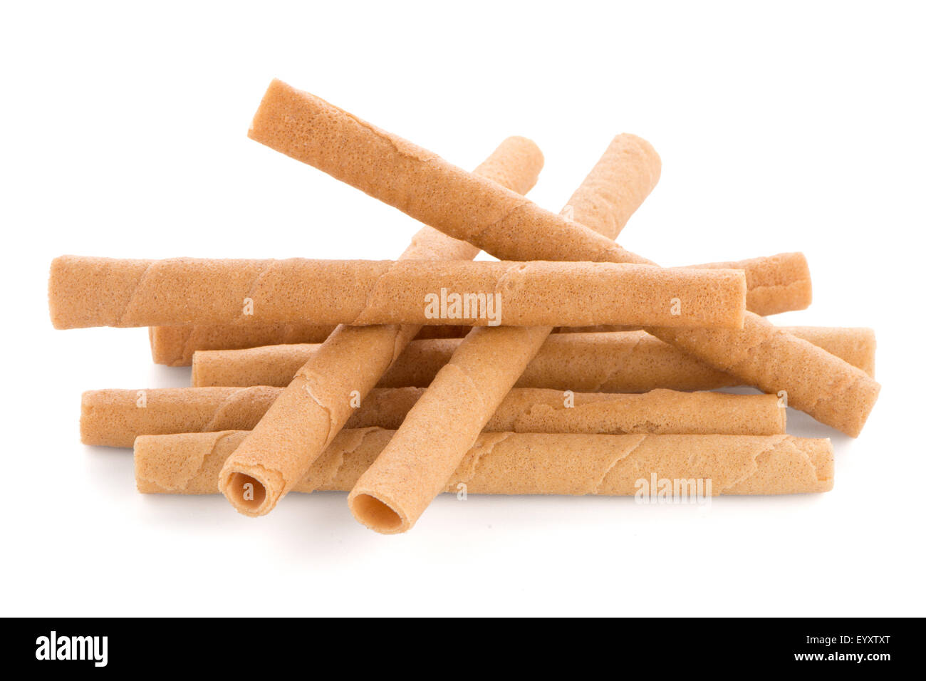 Waffer rolls isolated on a white background Stock Photo - Alamy
