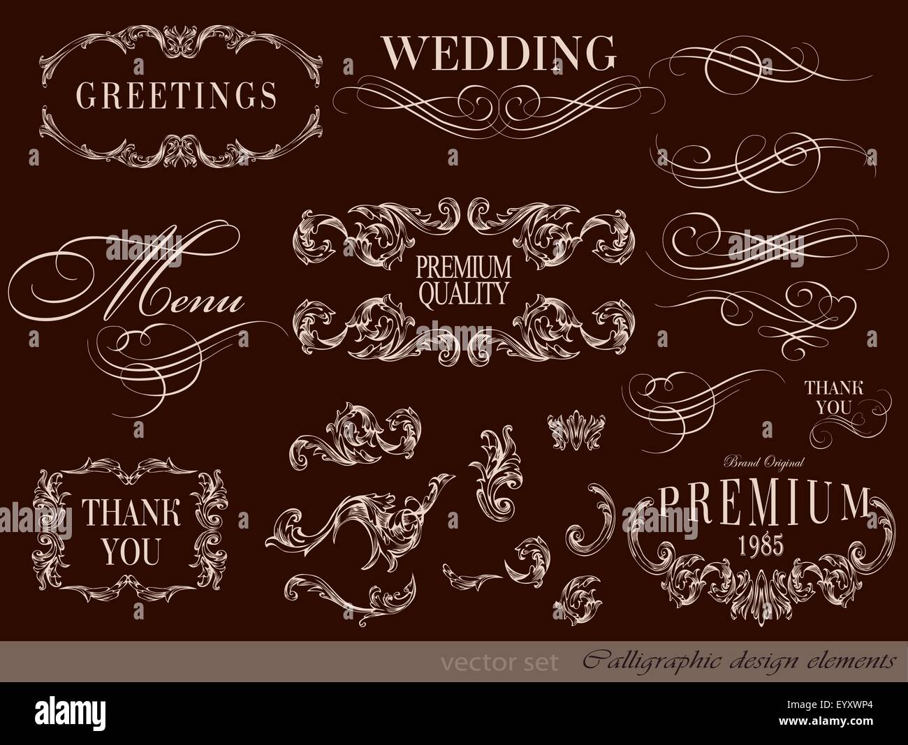 calligraphic design elements Stock Vector Image & Art - Alamy